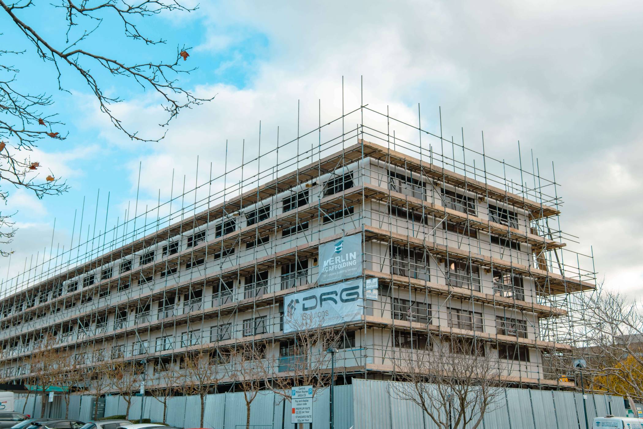 Scaffolding For An Office To Apartments Conversion