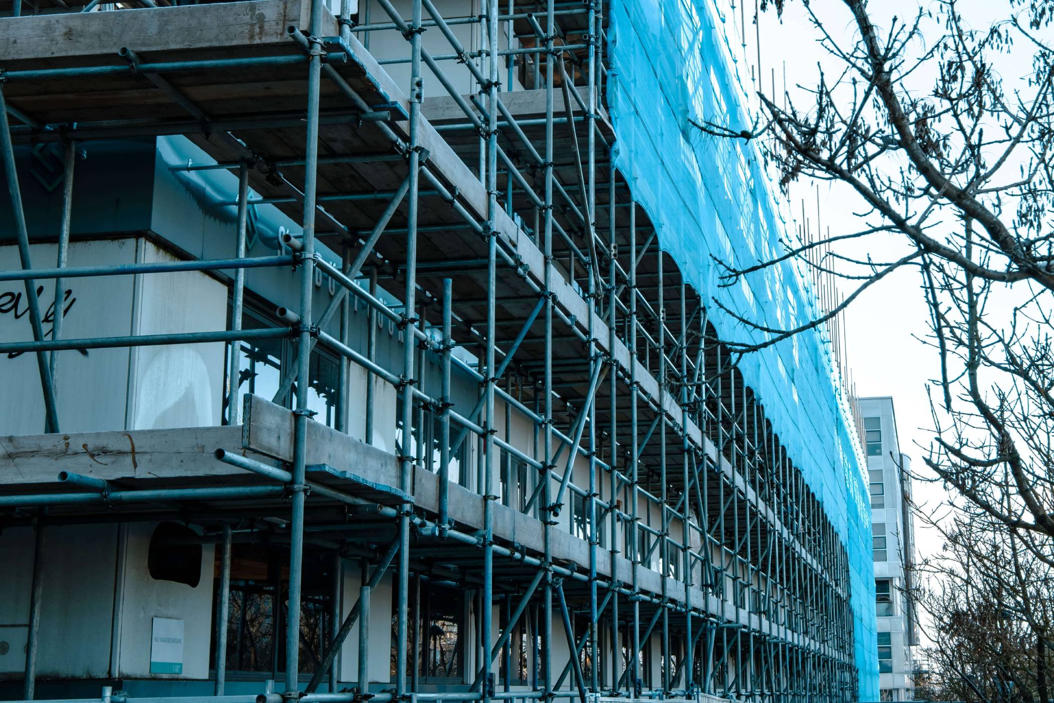 Scaffolding For An Office To Apartments Conversion