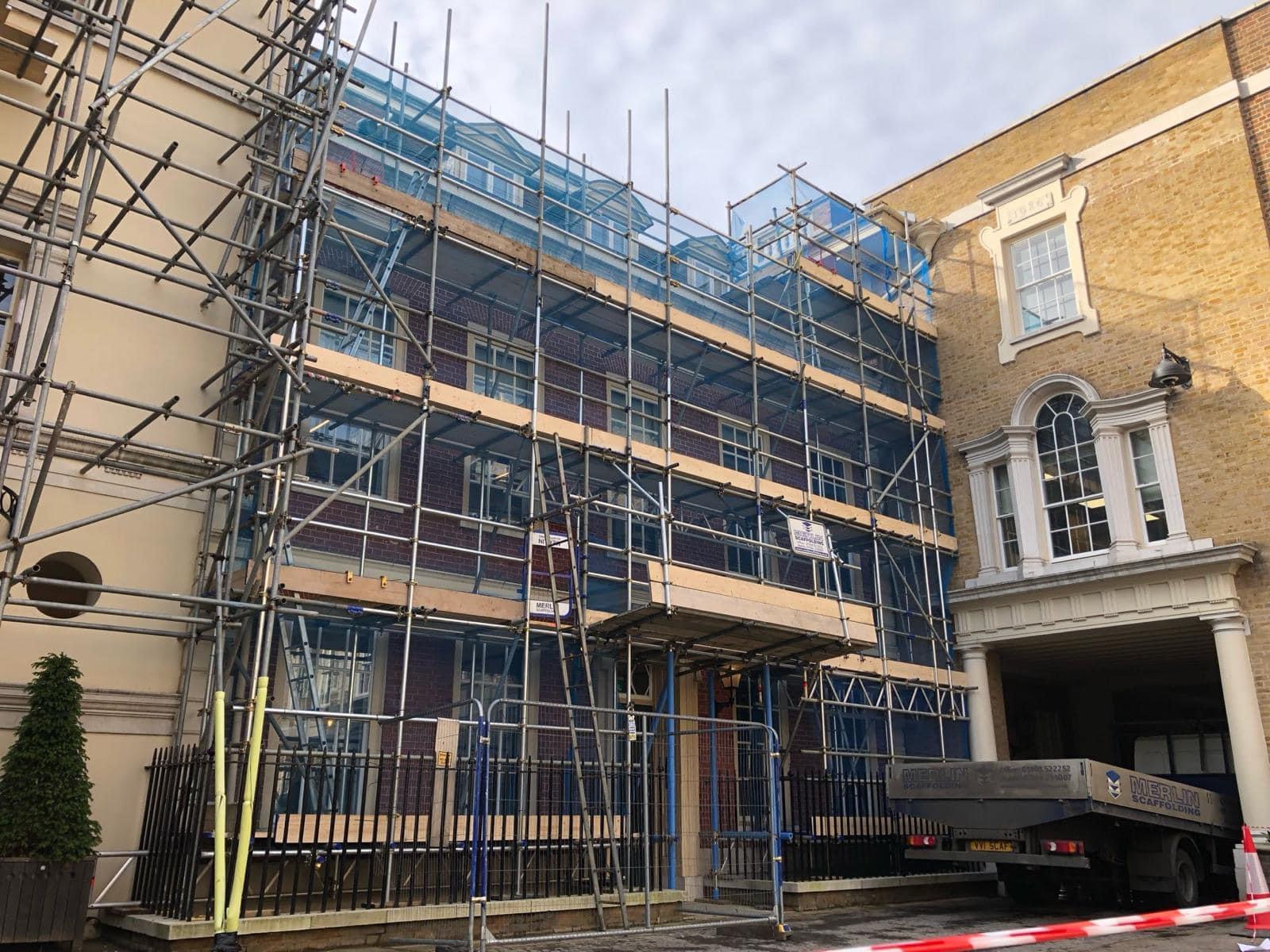 External Scaffolding On An Old-Style Building, Richmond